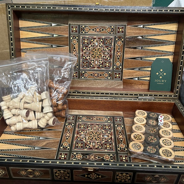 Luxury Backgammon Board, HQ Chess and Backgammon Set, 16 Inches Solid ...