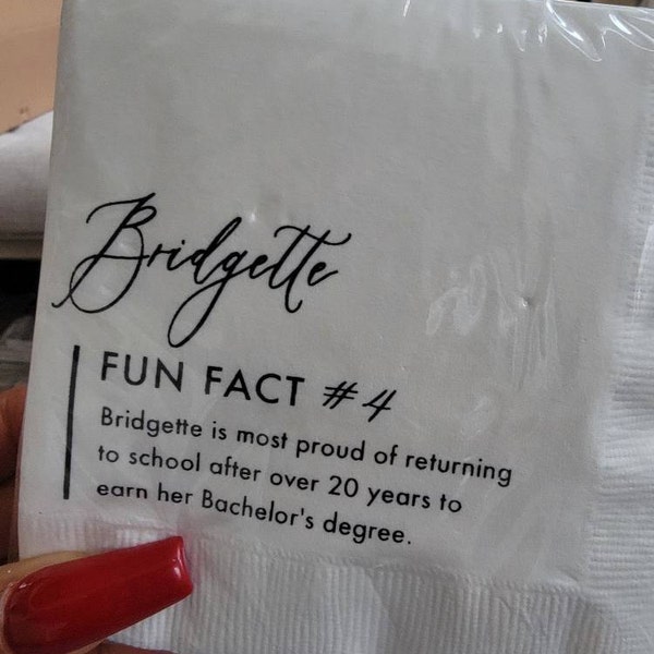 Fun Fact Calligraphy Custom and Personalized Wedding, Engagement or ...