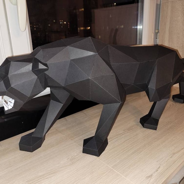 Panther Papercraft PDF SVG Template DIY Origami Low Poly Paper ...