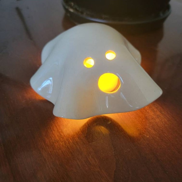 Handmade Ceramic Ghost Tea Light Holder - Etsy