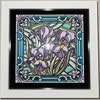 Blue Iris Stained Glass Shadow Box Svg, Blue Iris Stained Glass 3D Box ...