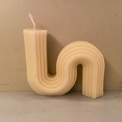 Geometric S Shaped Candle Aesthetic Decor Soy Beeswax - Etsy UK