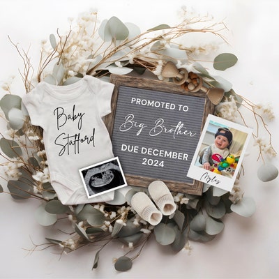 Pregnancy Announcement Digital, It's a Boy Gender Reveal for Social ...