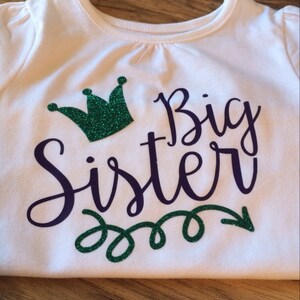 Big Sister With Crown and Arrow Swirls SVG DXF EPS and Png Files for ...