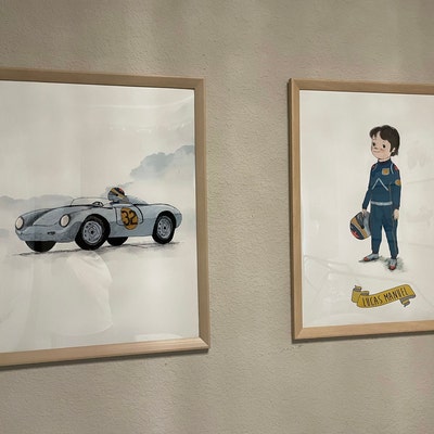 Race Car Driver Nursery Decor Boy Racing Wall Art Poster - Etsy