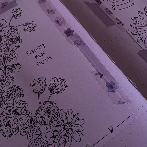Hand-drawn CHERRY BLOSSOM Mood Tracker Printable Page Bulletjournal ...