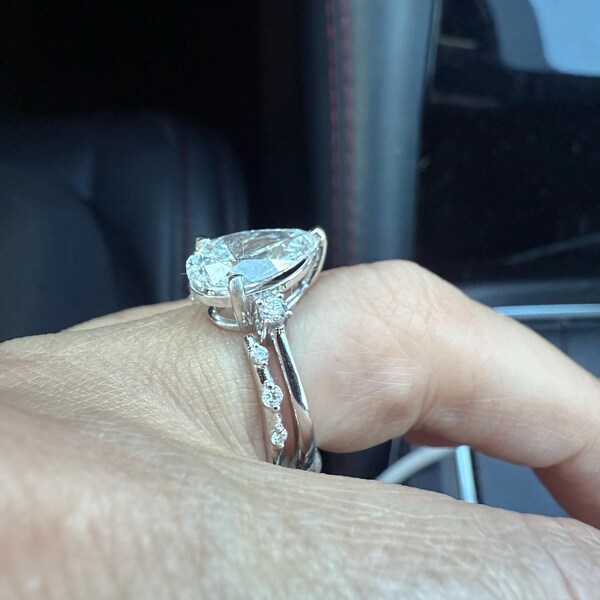Trillion Shape Engagement Ring Setting in 14K Solid Gold | 10mm, 11mm ...