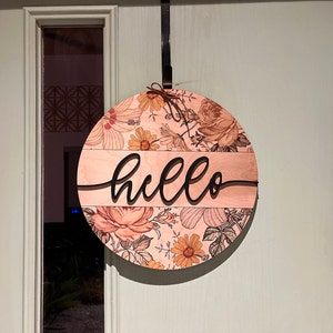 Spring Round Sign, Personalized Wood Sign, Round Wood Sign, Nursery ...