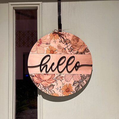 Spring Round Sign, Personalized Wood Sign, Round Wood Sign, Nursery ...