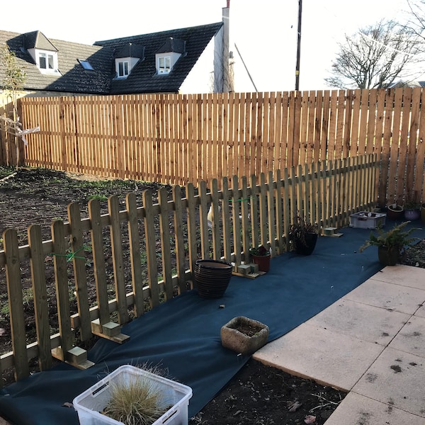 Portable Wooden Picket Fence Panel 6ft Sections 2FT / 3FT / 4FT Heights ...