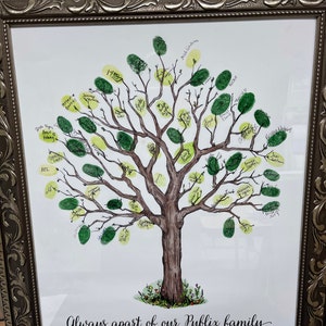 Wedding Guest Book Fingerprint Tree Rustic Oak Finger Print Tree, the ...