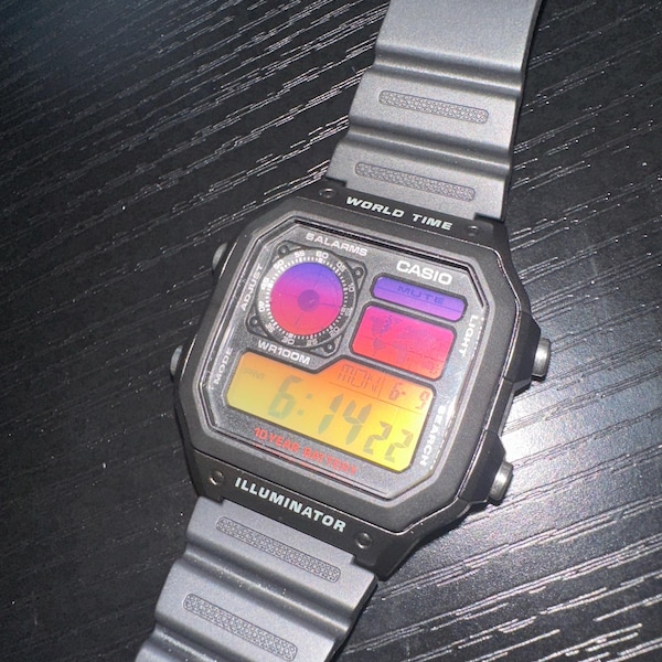Moonphase - Casio Royale (AE1200) Custom Digital World Time Watch Mod ...