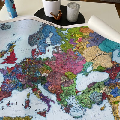 Germany History Map Holy Roman Empire 1444 - Etsy