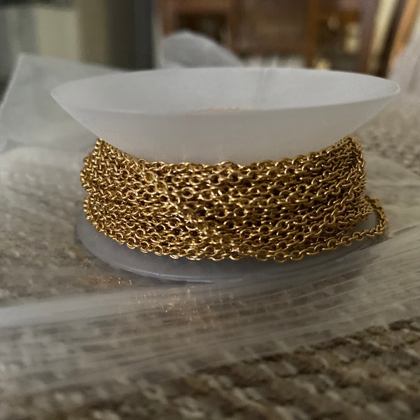 Gold Stainless Steel Chain, Fine Stainless Chain, Delicate Chain, Non ...