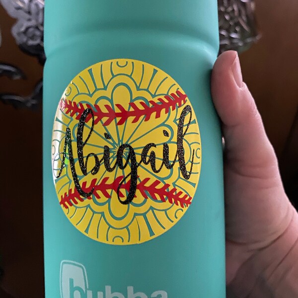 Mandala Softball Decal | Mandala Baseball Decal | Helmet Decal | Car ...