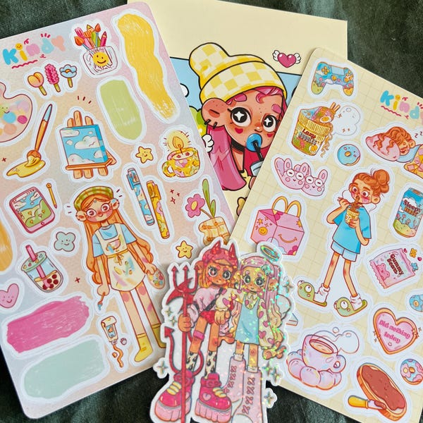 Sunny Day Stickers Sheet, Journaling Stickers, Penpal Stickers, Frog ...