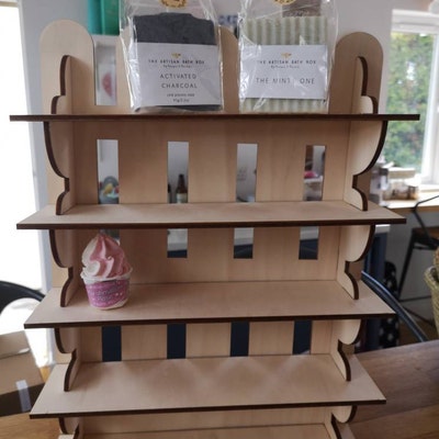 3/4/5 Tier Unfinished Wood Stand for Craft Fairs Booth, Trade Show ...