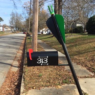 Mailbox Numbers With Arrows Wall Decal, Arrows, Address Numbers ...