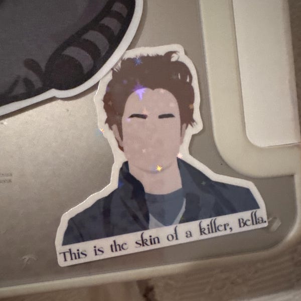 Twilight Edward Cullen Sparkly Sticker, Laptop, Notebook, Indoor Use ...