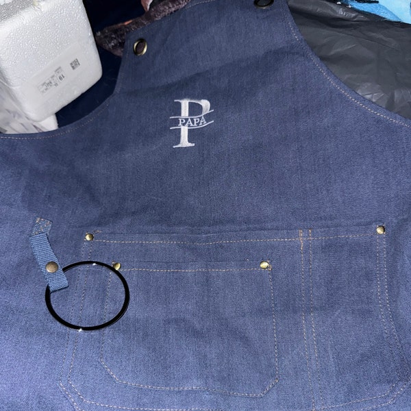 Personalized Bar Apron, Canvas Workshop Apron With Pockets, Custom Gift ...