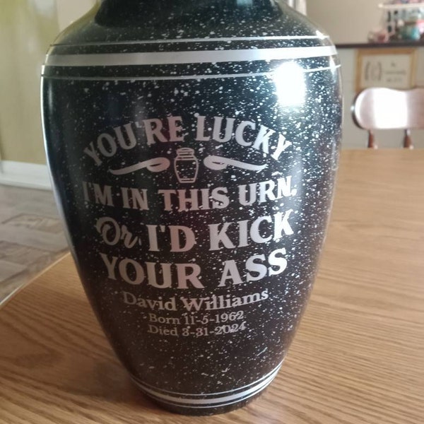Personalized Urns for Human Ashes, Laser Engraved Aluminum Urn for ...
