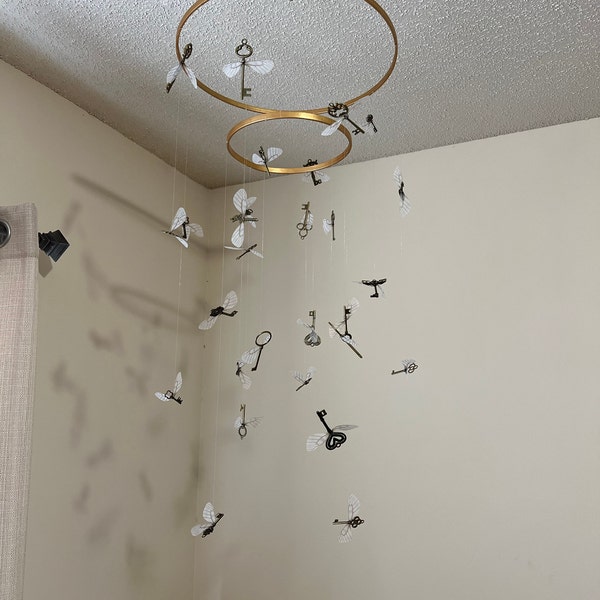 Flying Key Mobile for the Wizard Themed Nursery - Magic Theme Baby ...