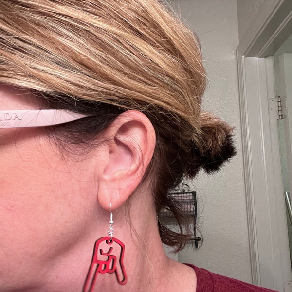 Upside Down, Inverted Horns Hand Earrings - Etsy