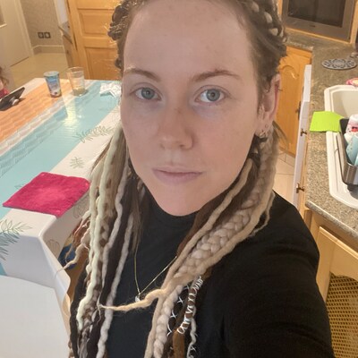 Wool Dreadlocks Dreads DE Extensions Lilac Pink Pastel White Braid Mix ...