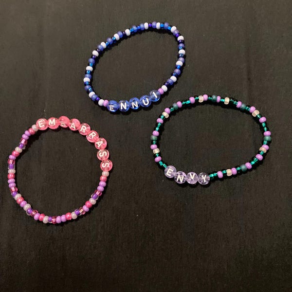 Inside Out 2 Bracelets, Inside Out Bracelets, Envy, Embarrass and Ennui ...