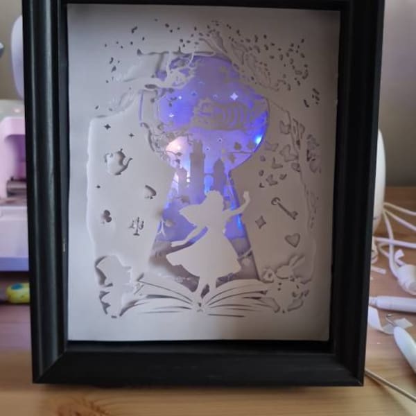 Alice in Wonderland Fairytale Shadow Box SVG Template, Papercut ...