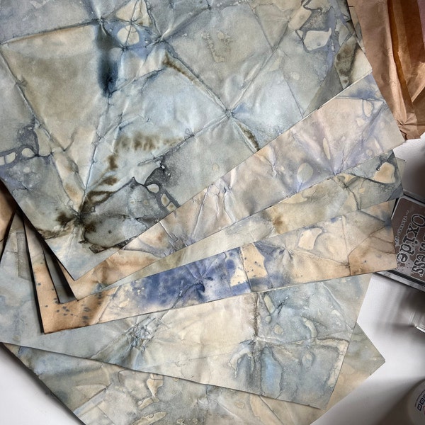 Botanical Book Pages 12 Sheets Coffee Dye Approx 7.25 X 5 Paper Stencil ...