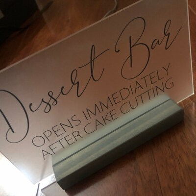 Dessert Bar Sign Acrylic Wedding Sign Wedding Reception Sign Cake Table ...