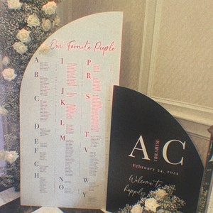 Arch Seating Chart Large Wedding Seating Chart Arched Panel With Easel ...