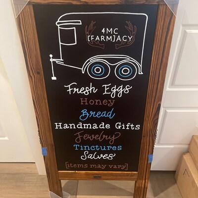 Custom Rustic Wood Framed Chalkboard Tabletop Sign Home Decor, Office ...