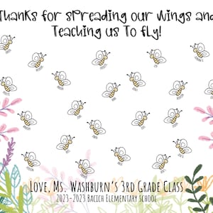 Cute Teacher Appreciation Fingerprint Art, Year End Personalized Gift ...