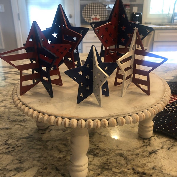 1/8" 3D Standing Stars -set of 5 Patriotic Stars and Stripes for Mantle ...