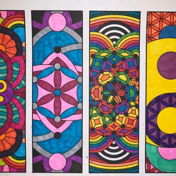 Printable Mandala Bookmarks/coloring Pages Set of 4 PDF/JPG bookmark ...