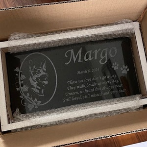 Boxer Personalized Dog Memorial Granite Stone Pet Grave Marker 6x12 ...