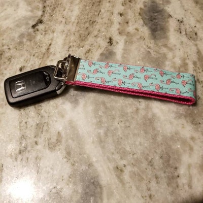 Navy Blue Herringbone Mini Keychain Personalized With Monogram - Etsy