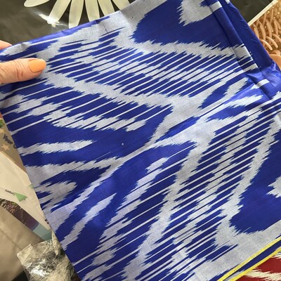 Colorful Silk Ikat Fabric by Meter Natural Upholstery Material for ...