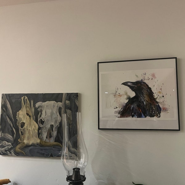RAVEN Watercolor Bird Art Print by Dean Crouser - Etsy UK