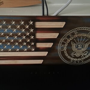 Rustic American Marine EGA Wooden Flag Custom Made From | Etsy