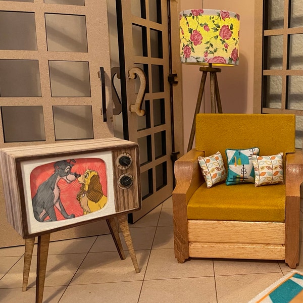 1/6 TV for Dolls, Television for Roombox, Retro TV for BJD Dolls ...