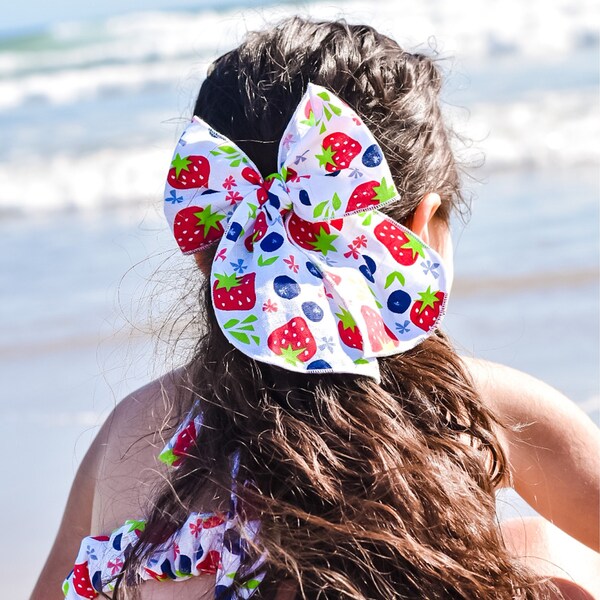 Orange and White Dots Fable Hair Bow, Hair Bows for Girls, Hair ...