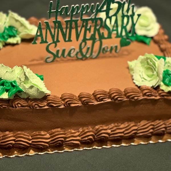 Custom Happy Anniversary Cake Topper, 25th Wedding Anniversary ...