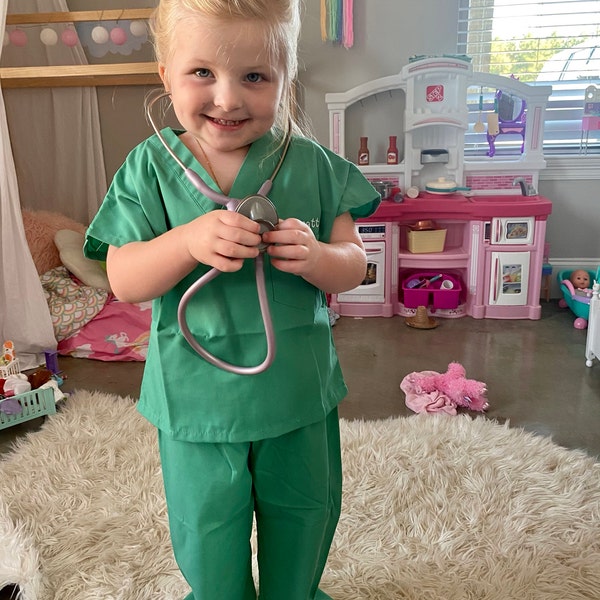 Monogrammed Kids Scrubs, Personalized Doctor Outfit - Etsy