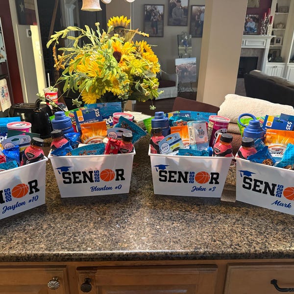 Personalized Softball Graduation Basket, Custom Softball Bucket, Sport ...