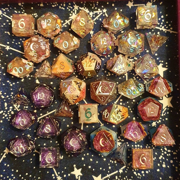Patchwork Circus - Dnd Single D20 - Sharp Edge Polyhedral Handmade ...