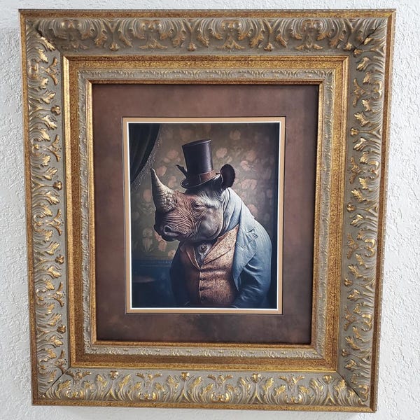 Victorian White Rabbit Painting, Emily Bunny Vintage Portrait ...