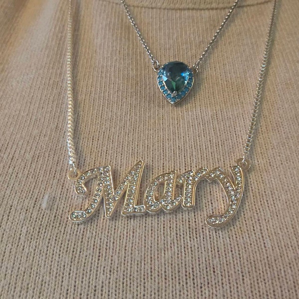 Silver Name Necklace, Custom Name Necklace, 925 Sterling Silver ...